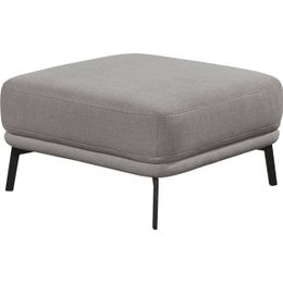 Sch&ouml;ner Wohnen Kollektion Hocker "Pearl - 5 Jahre Hersteller-Garantie, auch in Boucl&eacute;", silber, B:80cm H:45cm T:80cm, 16% Baumwolle, 79% Polyester, 5% Polyacryl, SCH&Ouml;NER WOHNEN-KOLLEKTION, Hocker, Hocker, Passend zur Serie Pearl, B/T/H: 80/80/45cm, F&uuml;&szlig;e Metall
