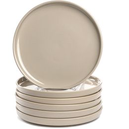 Teller-Set Leonardo "Speiseteller ROMA, Keramikteller, ca. 22 cm, 6-teilig", beige, 6 Stk., Keramik, Geschirr-Sets, Geschirr-Set, Service, spülmaschinengeeignet