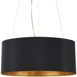 Eglo Hängeleuchte "MASERLO", schwarz (schwarz, goldfarben), 3, Ø 53cm, Leuchten, Pendelleuchte, Pendellampe, Wohnzimmer, Esszimmer, gemütlich, 110x53cm