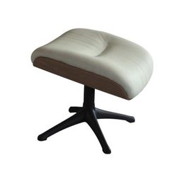 Fu&szlig;hocker FLEXLUX "Clement Beinst&uuml;tze. Hervorragender Komfort, Robuster schwarzer Fu&szlig;", wei&szlig; (warm wei&szlig;), B:44cm H:43cm T:35cm, 100% Echteder, Hocker, Fu&szlig;hocker, Beinauflage zur besseren Entspannung, Rahmen in Holzoptik