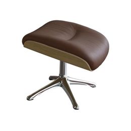 Fu&szlig;hocker FLEXLUX "Clement Beinst&uuml;tze, Hervorragender Komfort, Robuster Alu Fu&szlig;", braun (old chestnut braun), B:44cm H:39cm T:35cm, 100% Echteder, Hocker, Fu&szlig;hocker, Beinauflage zur Entspannung, pflegeleicht, Rahmen in Holzoptik
