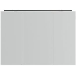 Spiegelschrank Nobilia "Prina", grau (schiefergrau), B:100cm H:72cm T:21cm, Schr&auml;nke, Spiegelschrank, in Breiten 60, 80, 100 und 120 cm, innenliegende Steckdose
