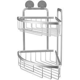 Duschkorb Kleine Wolke "Rocco", grau (aluminiumfarben), B:28,8cm H:31,2cm T:21cm, Aluminium, Aufbewahrungsboxen, BxTxH: 28,8x21x31,2 cm, Aluminium