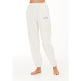 ENDURANCE ATHLECIA Sweathose ATHLECIA "Studio", Damen, Gr. 46, EURO-Gr&ouml;&szlig;en, wei&szlig; (sanftes wei&szlig;), 90% Baumwolle, 10% Polyester, unifarben, lang, Hosen Sweathose, mit praktischen Seitentaschen