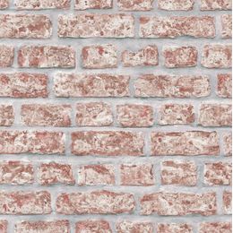 Vliestapete WOW "Steine", rot, B:0,52m L:10m, Vlies, Tapeten, Rot - 10m x 52cm