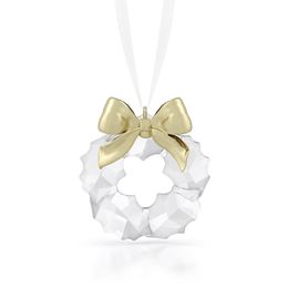 Dekoh&auml;nger Swarovski "Kristallfigur Sammelfigur Kranz Ornament", wei&szlig; (kristallwei&szlig;, goldfarben, wei&szlig;), Dekoh&auml;nger, Baumwolle, Kristallglas, Metall, Swarovski Kristall