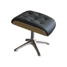 Fu&szlig;hocker FLEXLUX "Volden Beinst&uuml;tze, pflegeleicht, skandinavisches Design, hoher Komfort", schwarz (deep schwarz), B:44cm H:39cm T:35cm, 100% Echteder, Hocker, Fu&szlig;hocker, f&uuml;r Beinauflage zur besseren Entspannung, robuster Alu Fu&szlig;, Holzrahmen