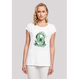 T-Shirt F4NT4STIC "Harry Potter Slytherin Glitter", Damen, Gr. L, weiß, Obermaterial: 100% Baumwolle, regular fit, Rundhals, ohne Bündchen, Shirts, Damen,Premium Merch,Regular-Fit,Kurze Ärmel,Bedruckt