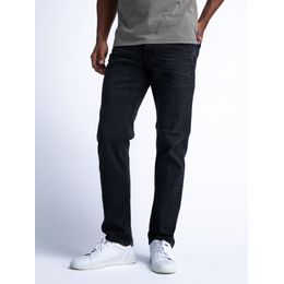 Straight-Jeans PETROL INDUSTRIES "Starling - Straight Denim", Herren, Gr. 31, Länge 34, schwarz (schwarz stone), Denim/Jeans, Obermaterial: 99% Baumwolle, 1% Elasthan, straight fit, Jeans