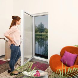 Fliegengitter-Gewebe Windhager, schwarz (rahmen: anthrazit gewebe: anthrazit), B:130cm H:220cm, Insektenschutzgitter, BxH: 130x220 cm