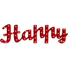 MARQUEE LIGHTS LED Dekolicht "Happy", rot, 44, H: 38cm, 1 Stk., Leuchten, Wandlampe, Tischlampe Schriftzug Happy 44 Leuchtmittel - 137x38 cm