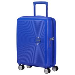 Hartschalen-Trolley American Tourister "SOUNDBOX, in verschiedenen Farben und Größen", Gr. B/H/T: 40cm x 55cm x 20cm 35,5 l, blau (cobalt blau), Polypropylen, unifarben, Koffer, Reisekoffer Trolley Aufgabegepäck TSA-Zahlenschloss Volumenerweiterung