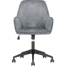 Schreibtischstuhl MCA furniture "O-Ottawa", grau (grau, schwarz), B:59cm H:88cm T:65cm, Polyester, Stühle, Velvet, Bürostuhl mit Komfortsitzhöhe stufenlos verstellbar