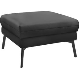 Sch&ouml;ner Wohnen Kollektion Hockerbank "Spin", schwarz, B:74cm H:46cm T:74cm, 100% Leder, SCH&Ouml;NER WOHNEN-KOLLEKTION, Hocker, passend zur Serie "Spin"