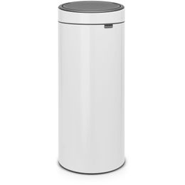 Mülleimer Brabantia "Touch Bin New, 30L", weiß, B:29,5cm H:72cm T:32cm Ø:29,5cm, Kunststoff, Metall, Mülleimer, Soft-Touch-Öffnungssystem