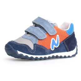 Sneaker Naturino "SAMMY 2 VL", M&auml;dchen, Gr. 30, bunt (orange, navy multi), Lederimitat, Textil, Veloursleder, colorblocking, Schuhe Sneaker, Freizeitschuh mit Wechselfu&szlig;bett, Gr&ouml;&szlig;enschablone zum Download
