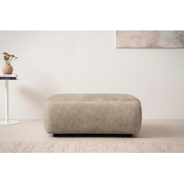 Polsterhocker Home Affaire "Torge, Hocker in Cord, Samtvelours oder Struktur", braun (hellbraun), B:100cm H:42cm T:68cm, 100% Polyester, Hocker, Polsterhocker, passend zur Serie Torge, rechteckig, bequemer Sitzkomfort