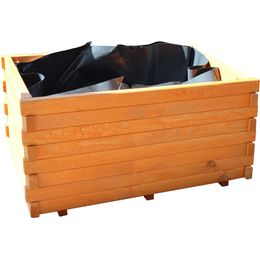 Pflanzkübel Promadino "Siena", braun, B:80cm H:39cm T:50cm, Holzwerkstoff, Pflanzgefäße, Pflanzkübel, mit Pflanzfolie, 80x50x39 cm