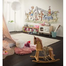 Kindertapete Komar "Disney Winnie the Pooh Walk Along Another Path", bunt, B:250m H:100m, Vlies, Tapeten