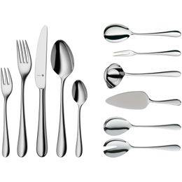 Besteck-Set WMF "Merit", silber (edelstahlfarben), 66 Stk., Cromargan Edelstahl Rostfrei 18/10, Essbesteck-Sets, poliert