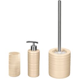 Badaccessoire-Set Kleine Wolke "Sahara", beige (natur), Stein, Badaccessoires-Sets