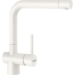 K&uuml;chenarmatur Schock "LAIOS FA", wei&szlig; (polaris), B:21,5cm H:28,5cm &Oslash;:5,1cm, Edelstahl, Armaturen, Festauslauf, Fl&uuml;sterperlator, Schwenkbereich 360