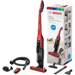 Bosch Akku-Stielstaubsauger "Athlet ProAnimal BLH86PET1, Ideal für Tierhaare, Hygiene-Filter", schwarz (tornadorot, schwarz, schwarz), B:28,5cm H:116cm T:18,5cm, Akkusauger, 28V, freistehend, inkl. Zubehör-Set u.a. Schlauch, 60 Min. Laufzeit