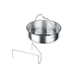 Dampfgareinsatz Fissler, silber (silberfarben), Ø:24cm, Edelstahl 18/10, Topfeinsätze, mit Dreibein