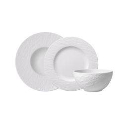 Villeroy & Boch Geschirr-Set VILLEROY & BOCH "Manufacture Rock blanc", weiß, 6 Stk., Fine China-Porzellan, Geschirr-Sets, Made in Germany, Fine China Porzellan