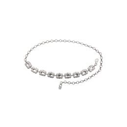 Ketteng&uuml;rtel "Marisa", Damen, Gr. onesize, silber, Metall, Collezione Alessandro, unifarben, Basic, G&uuml;rtel, im edlen Design mit gro&szlig;em Strass Stein