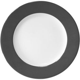 Platzteller Fink "Moments", grau (grau, wei&szlig;), &Oslash;:30cm, Porzellan, Untersetzer, &Oslash; 30 cm, Porzellan mit Platinumrand