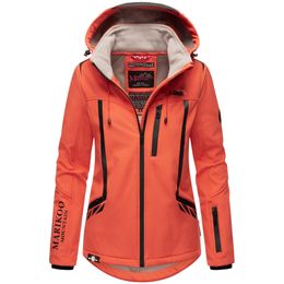 Softshelljacke Marikoo "Mount-Cho-Oyu", Damen, Gr. M, rot (coral), Obermaterial: 95% Polyester, 5% Elasthan; Futter: 100% Polyester; &Auml;rmelfutter: 100% Polyester, Jacken Softshelljacke, mit abnehmbarer Kapuze
