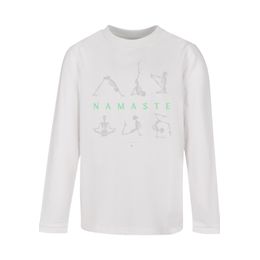 T-Shirt F4NT4STIC "Namaste Yoga Skelett Halloween", Jungen, Gr. 122/128, wei&szlig;, Obermaterial: 100% Baumwolle, Rundhals, ohne B&uuml;ndchen, Shirts T-Shirt, Print
