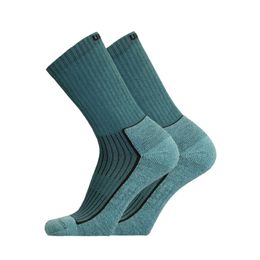Socken UphillSport "SAANA 2er Pack", Damen, Gr. 39-42, gr&uuml;n, 45% Baumwolle, 27% Polyamid, 26% Wolle, 2% Elasthan, mehrfarbig, Socken Socken, mit speziell geformter Ferse