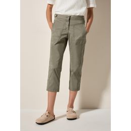 3/4-Hose Cecil, Damen, Gr. 30, L&auml;nge 22, grau (smoky taupe), Web, 98% Baumwolle, 2% Elasthan, unifarben, comfort fit 3/4-L&auml;nge, Hosen, aus Baumwolle mit Stretchanteil