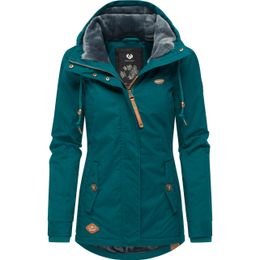 Winterjacke Ragwear "Monade", Damen, Gr. M (38), grau (graugrün), Obermaterial: 65% Polyester, 35% Baumwolle; Futter: 100% Polyester; Wattierung: 100% Polyester, figurbetont Po-bedeckend, verstellbar Rippstrickbündchen mit Druckknopf, Jacken Winterjacke, Damen Winterparka mit Kapuze und m. Fleece gefüttert, Topseller