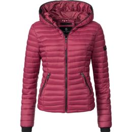 Steppjacke Navahoo "Kimuk", Damen, Gr. S, rot (bordeaux), Obermaterial: 100% Nylon, Futter: 100% Polyester, Wattierung: 100% Polyester, Ärmelfutter: 100% Polyester, figurbetont hüftlang, Ärmel ohne Ärmelschlitz Rippstrickbündchen kontrastfarben, Jacken, leichte Übergangsjacke mit Kapuze