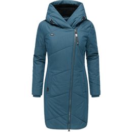 Wintermantel Ragwear "Gordon Long", Damen, Gr. XXXL(46), graublau, Obermaterial: 74% Baumwolle, 26% Nylon; Innenfutter: 100% Polyester; Wattierung: 100% Polyester, tailliert ca. Mitte Oberschenkel, Ärmel ohne Ärmelschlitz Rippstrickbündchen, Mäntel Wintermantel