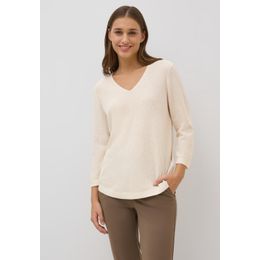 Strickpullover Cecil, Damen, Gr. XL (44), beige (oat milk beige melange), Web, 60% Baumwolle, 40% Viskose, unifarben, normal normal, V-Ausschnitt, abgesteppt, Pullover Strickpullover, im soften Baumwoll-Mix