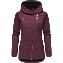 Winterjacke Ragwear "Gordon", Damen, Gr. L (40), bordeaux, Außenmaterial: 100% Polyester, Innenfutter: 100% Polyester, Wattierung: 100% Polyester, figurbetont hüftlang, asymmetrischer Ausschnitt, Ärmel ohne Ärmelschlitz Rippstrickbündchen, Jacken, Topseller