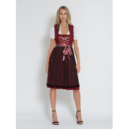 Dirndl JCC "31023115", Damen, Gr. 46, Normalgr&ouml;&szlig;en, lila (berry), Obermaterial: 100% Baumwolle; Futter: 100% Baumwolle; Sch&uuml;rze: 100% Polyester; Acc: 100% Zest Metal, Kleider