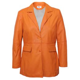 Blouson Maze "42023100", Damen, Gr. 46, orange (tangerine), Obermaterial: 100% Lammleder; Innenfutter: 100% Baumwolle; Ärmelfutter: 100% Polyester; Strickmaterial: 95% Baumwolle, 5% Elasthan, Jacken