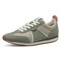 Sneaker Tamaris, Damen, Gr. 40, gr&uuml;n (mintgr&uuml;n, kombiniert), Leder, Lederimitat, Textil, Schuhe Sneaker, Freizeitschuh, Halbschuh, Schn&uuml;rschuh mit Logoaufn&auml;her