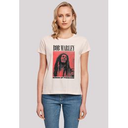 T-Shirt F4NT4STIC "Bob Marley Songs Of Freedom Reggae Music", Damen, Gr. L, pink, Obermaterial: 100% Baumwolle, oversize, Rundhals, ohne B&uuml;ndchen, Shirts T-Shirt, Premium Qualit&auml;t, Musik, By Rock Off