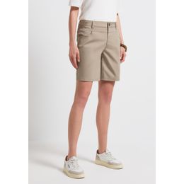 Bermudas Street One, Damen, Gr. 40, beige (safari beige), Web, 97% Baumwolle, 3% Elasthan, unifarben, gerade kurz, Hosen Bermudas, 4-Pocket Style