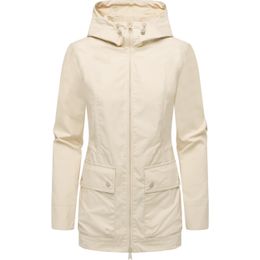 Outdoorjacke Ragwear "Monadetta A", Damen, Gr. L (40), beige (ecru), Obermaterial: 65% Polyester, 35% Baumwolle. Innenfutter: 100% Polyester, A-Linie Po-bedeckend, hoch geschlossener Ausschnitt, &Auml;rmel ohne &Auml;rmelschlitz abgesteppte Kante krempelbar, Jacken Outdoorjacke, Leichte Kapuzenjacke f&uuml;r die &Uuml;bergangszeit