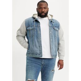 LEVI'S&reg; PLUS Hybridjacke LEVI'S PLUS, Herren, Gr. 5XL (76/78), blau (candy man), Denim/Jeans, Obermaterial: 100% Baumwolle, mehrfarbig, regular fit taillenbedeckt, ohne Ausschnitt, Rippb&uuml;ndchen, Jacken, mit Sweat Kapuze und &Auml;rmeln