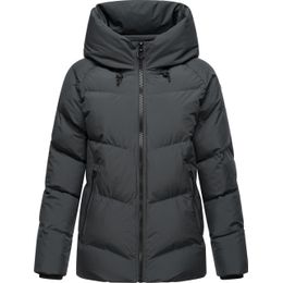 Steppjacke Ragwear "Cessi", Damen, Gr. L (40), grau (dunkelgrau), Obermaterial: 100% Polyester, Innenfutter: 100% Polyester, Wattierung: 100% Polyester, Basic, gerade hüftbedeckend, hoch geschlossener Ausschnitt, Ärmel ohne Ärmelschlitz Rippstrickbündchen, Jacken, Wasserdichte Damen Winterjacke mit großer Kapuze