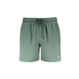 Badeshorts Puma "Puma SWIM MEN MID SHORTS 1P", Herren, Gr. S, N-Gr, grün (dunkelgrün), Web, Obermaterial: 100% Polyester, Badehosen, High-Tech Reißverschluss an der Gesäßtasche, Seitentaschen