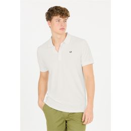 Langarm-Poloshirt CRUZ "Harrold M", Herren, Gr. L, weiß, 96% Baumwolle, 4% Elasthan, unifarben, normal, ohne Ausschnitt, Shirts, im klassischen und vielseitigen Look
